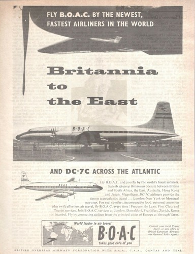 BOAC British Overseas Airways 1957 Original Advertisement Corporation ...