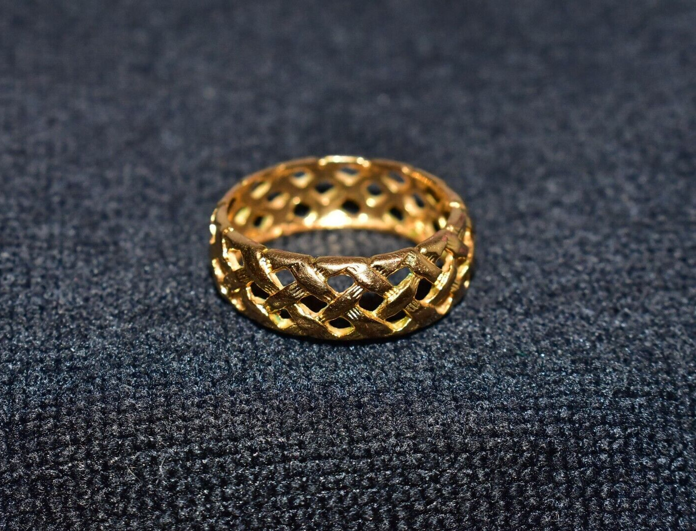 14K Gold Plated Basket Weave Ring over Sterling Silve… - Gem