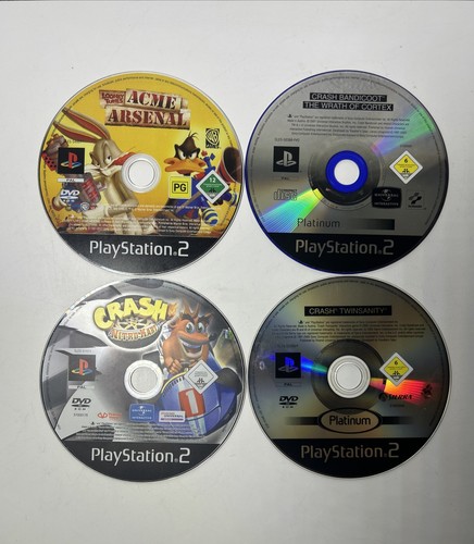 4x Sony PlayStation 2 PS2 Games - Crash Bandicoot And Looney Tunes ...