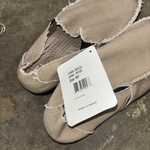 Crocs Santa Cruz Canvas Slip On Loafers 10128-261 Men 7 Women 9 Khaki ...