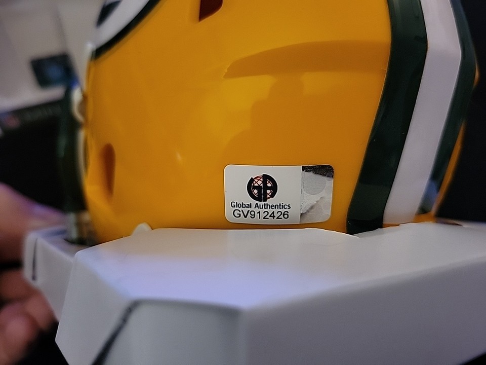 Aaron Rodgers Signed Autographed Mini Helmet NFL Green Bay Packers w ...