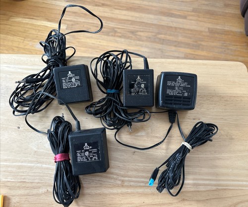 Lot of 5 Atari 2600 Power Supply AC Adapters Cords. Untested. Blue Tip ...