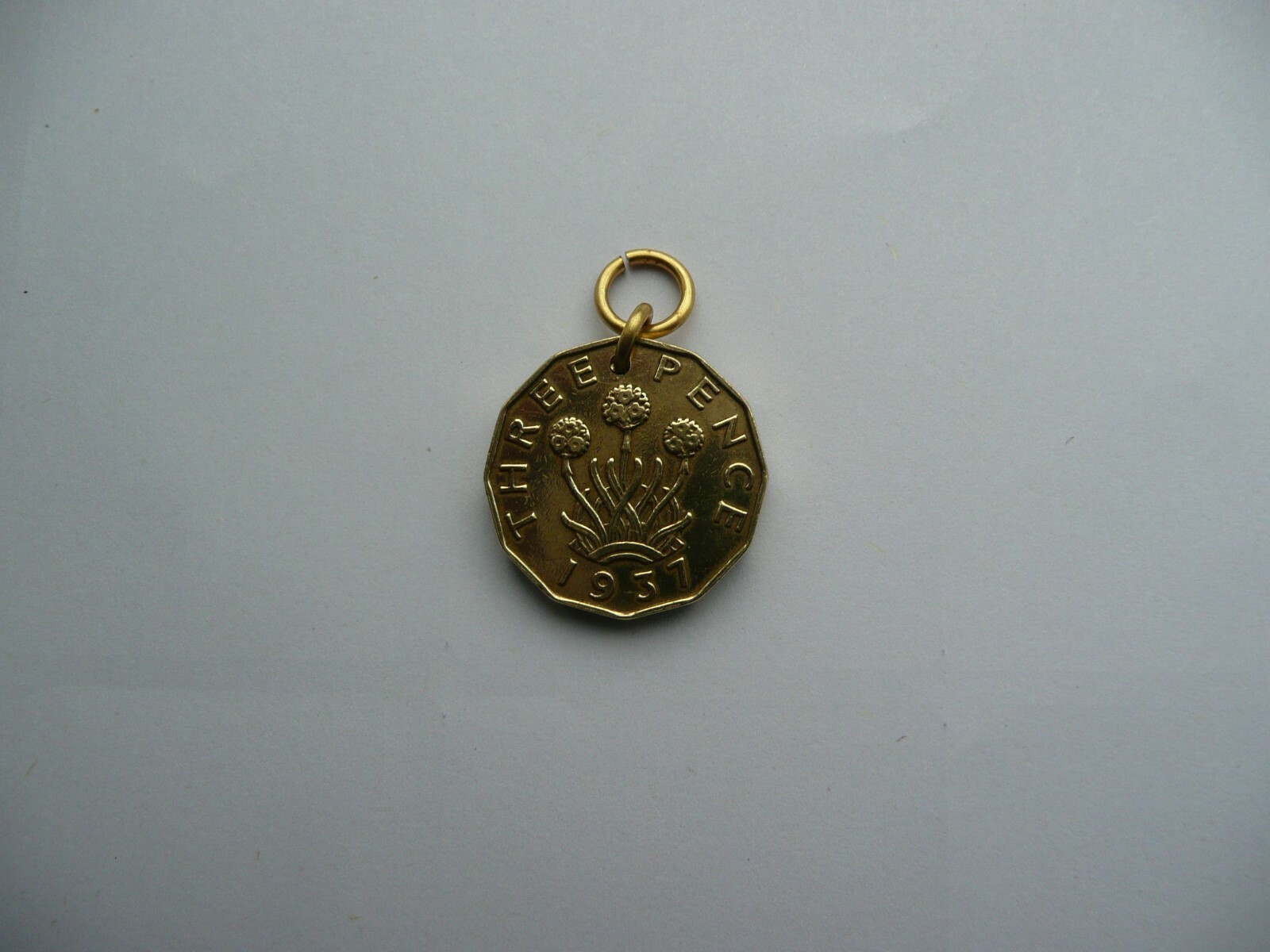 three pence watch fob threepence 3d coin a threepence threepenny bit ...