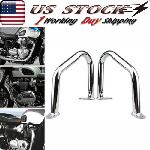 US 2× Motorcycle Engine Guard: Steel Highway Crash Bar Protector sliver ...