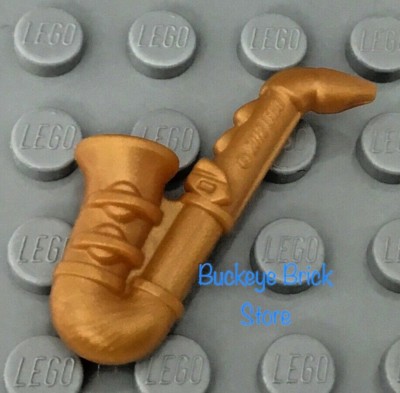 NEW Lego Minifig Pearl GOLD SAXOPHONE - Jazz Minifigure Musical Band ...