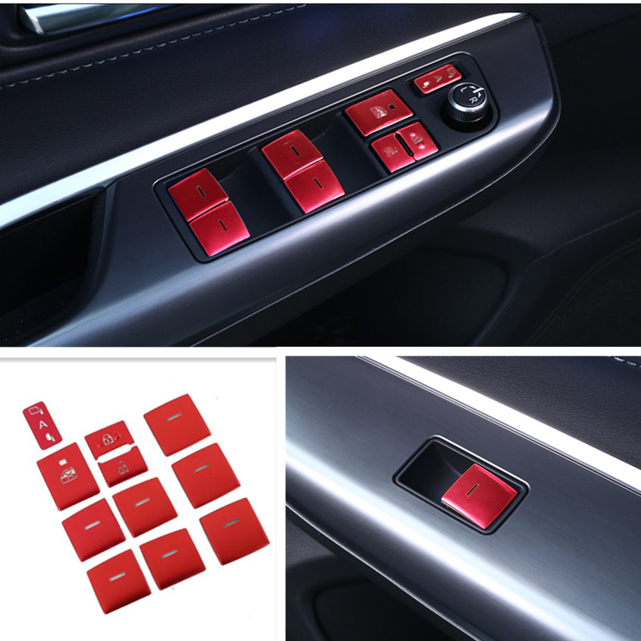 Red Inner Car Window Lift Button Switch Trim sticker For 2021-2023 ...