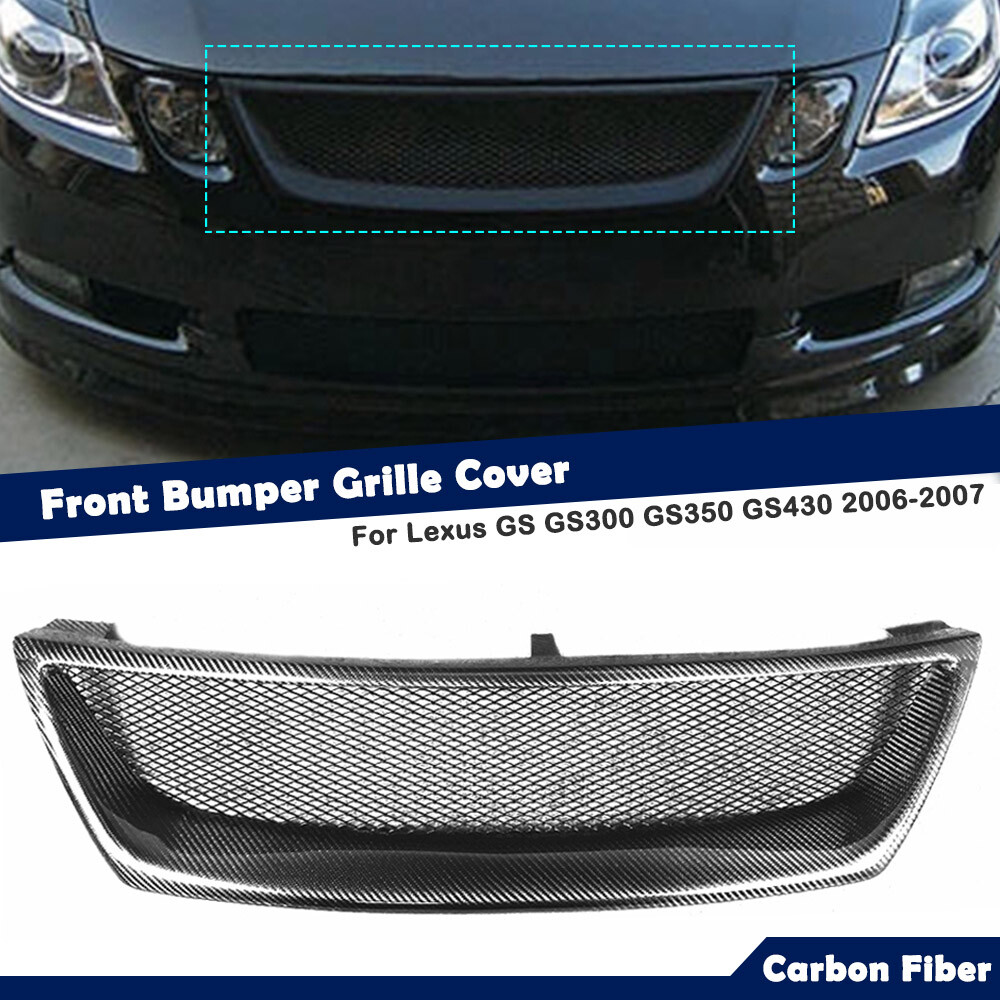 Carbon Fiber Front Grill Grille Cover For 2006-2007 Lexus GS GS300 ...