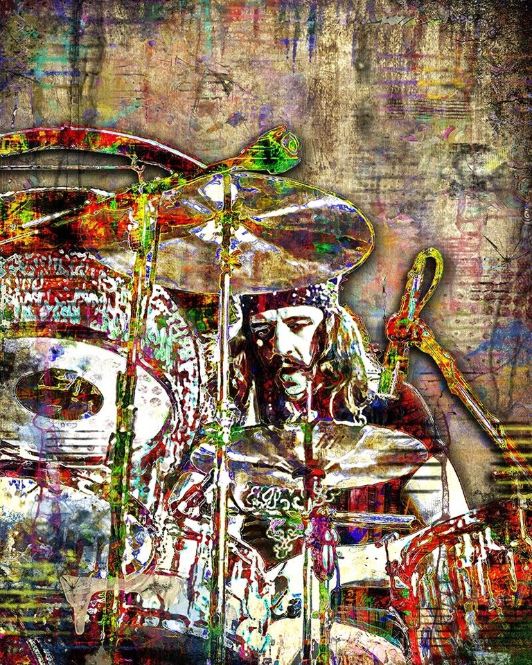 John Bonham LED ZEPPELIN 27x40in Led Zeppelin John Bonham Print Free ...