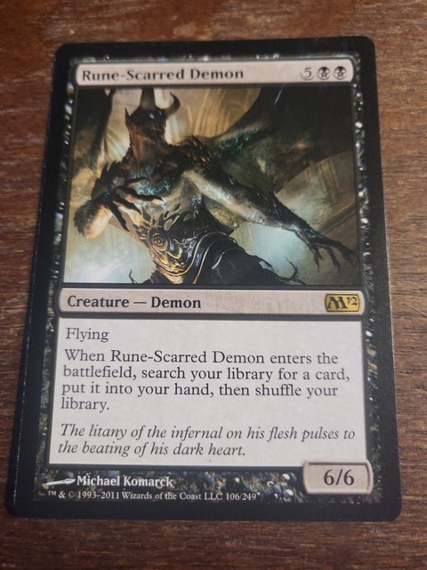 MTG Rune-Scarred Demon Magic 2012 106/249 Regular Rare for sale online ...