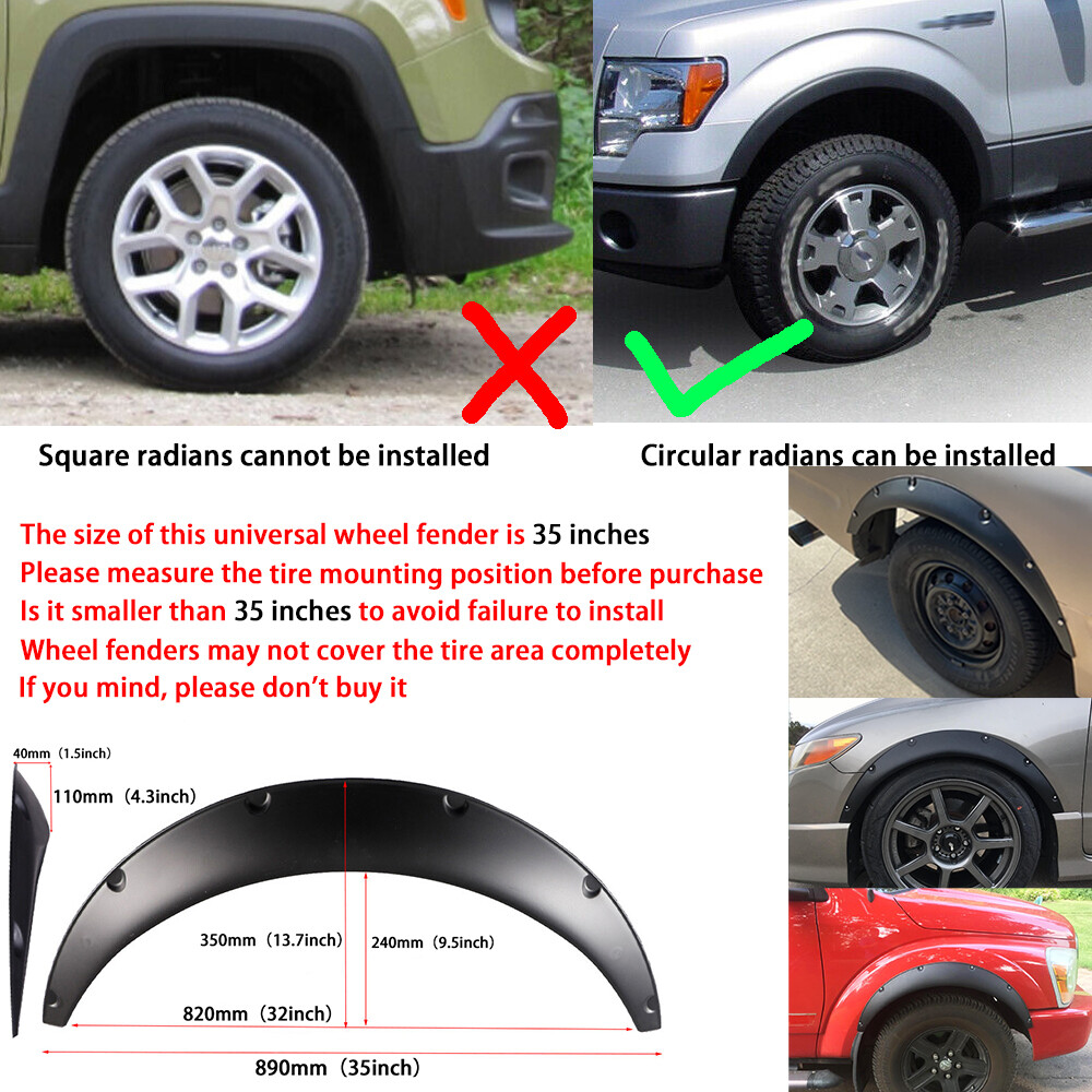 4X 34" For Ford Escape JDM 4x Car Cover Extra Wide Body Wheel Fender ...