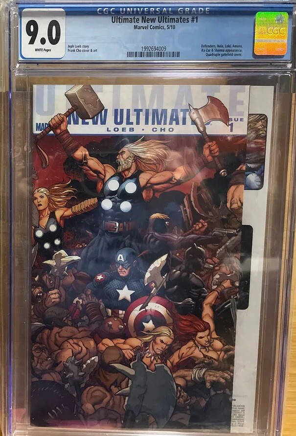 ULTIMATE NEW ULTIMATES # 1 CGC 9.0 MARVEL 2010 QUADRUPLE GATEFOLD WRAP ...