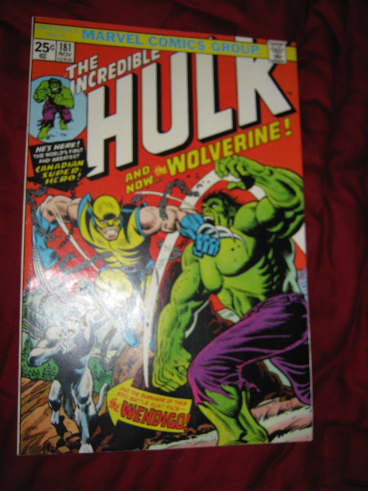 Marvel Comic Book Incredible Hulk 181 1st Wolverine 1975 MVS Intact ...