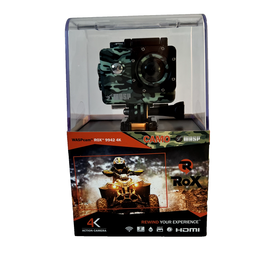 WASPCAM ROX 9942 Wi-Fi 4K Camo Sports Action Camera 2 inch LCD screen ...