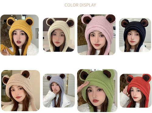 Frog Hats Adult Cute Beanie Crochet Knitted Hat Big Eye Medium, Green | eBay