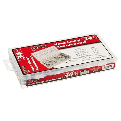 Titan 45348 Hose Clamp Assortment, 34-Piece Set, Worm Gear Style, Steel ...