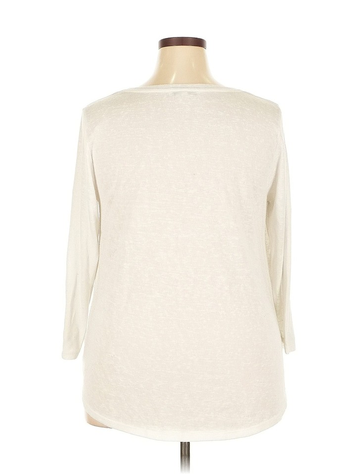 LYNN Ryan Women Ivory 3/4 Sleeve Top 2X Plus | eBay