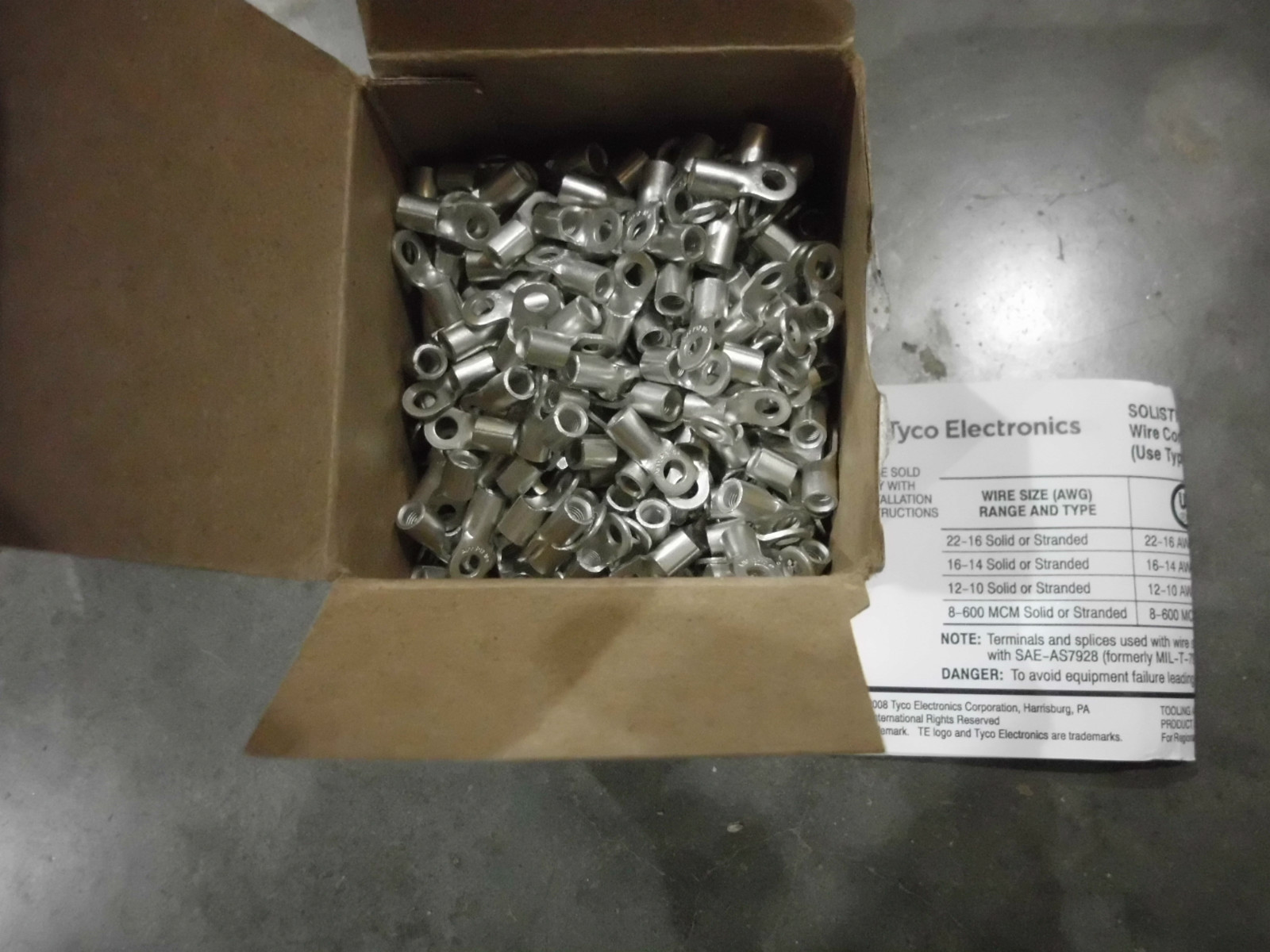 500 Solistrand Connector Crimp Terminals #6 Ring 10-12 AWG MS20659 ...