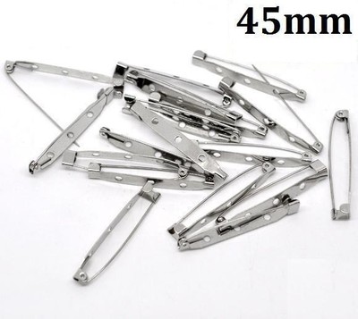 10 20 30 50 100 x 45mm Brooch Bar Backs Safety Pins Catch Findings ...