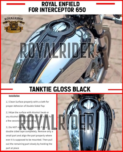 Royal Enfield ''TANK TIE" For Interceptor 650 'GLOSS BLACK | eBay Australia
