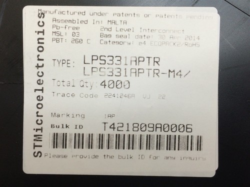 LPS331AP ST MICRO LPS331APTR IC PRESSURE SENSOR PIEZO 16HCLGA SMD ROHS ...