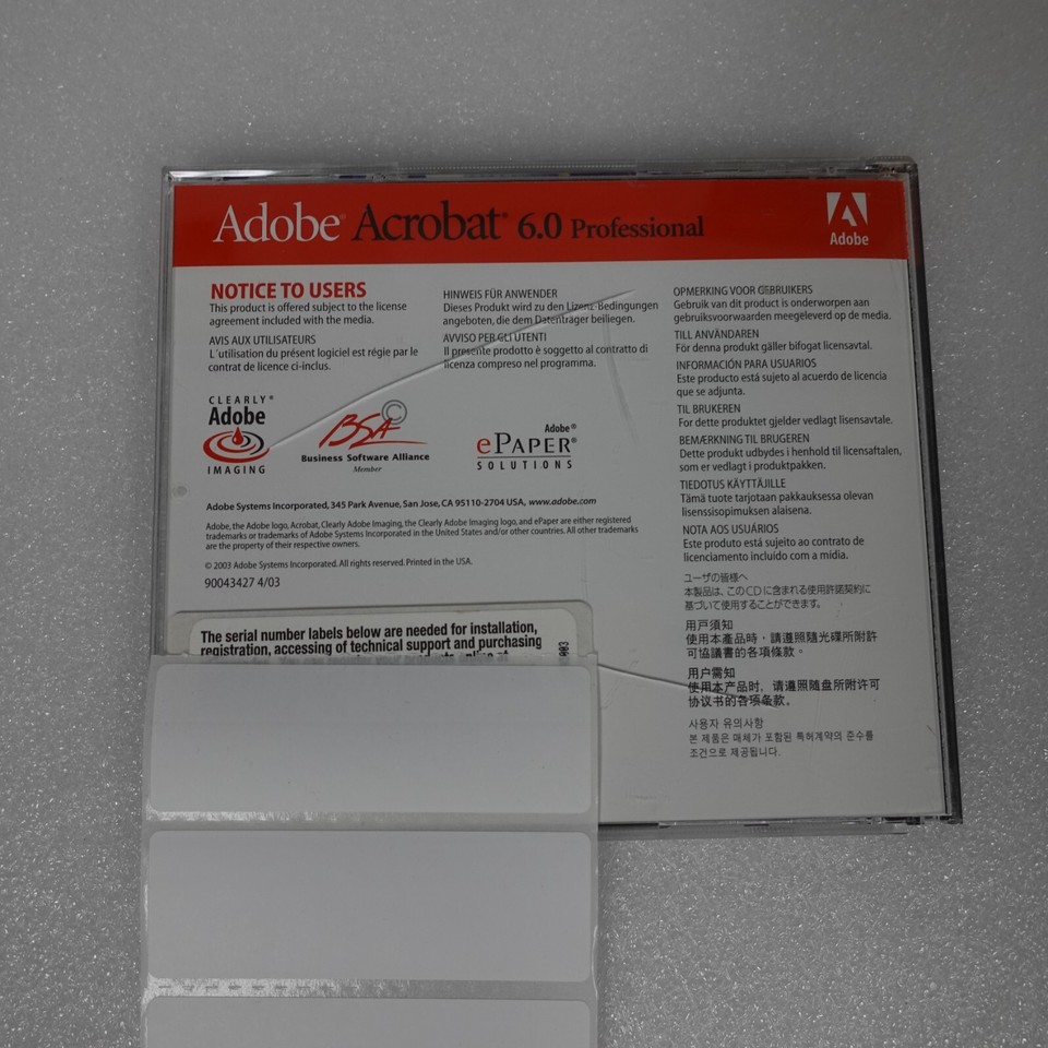 Adobe Acrobat 6.0 Professional Full Version Windows PC w Product Key ...