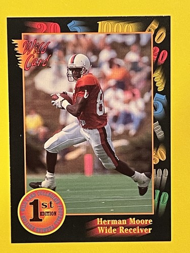 Herman Moore 1991 Wild Card Draft Rookie #67 Detroit Lions (b) | eBay
