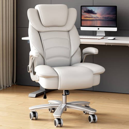 Big and Tall Fabric Computer Chair,Full Stainless Steel Comfy Ergonomic ...