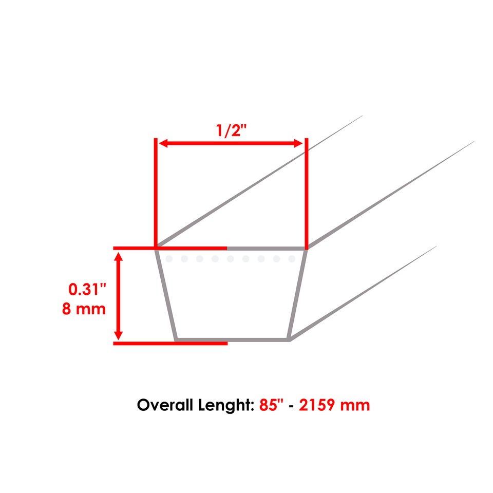 Mower Power Train Belt For John Deere M114763 For Cub Cadet 59102-C1 ...