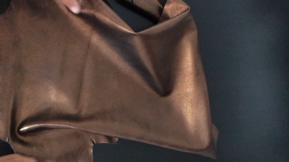 Copper Metallic Genuine Leather Hide Durable DIY Soft Fabric Thin Craft ...