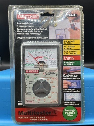 Craftsman Analog Pocket Size Multitester 82411 Vintage | eBay