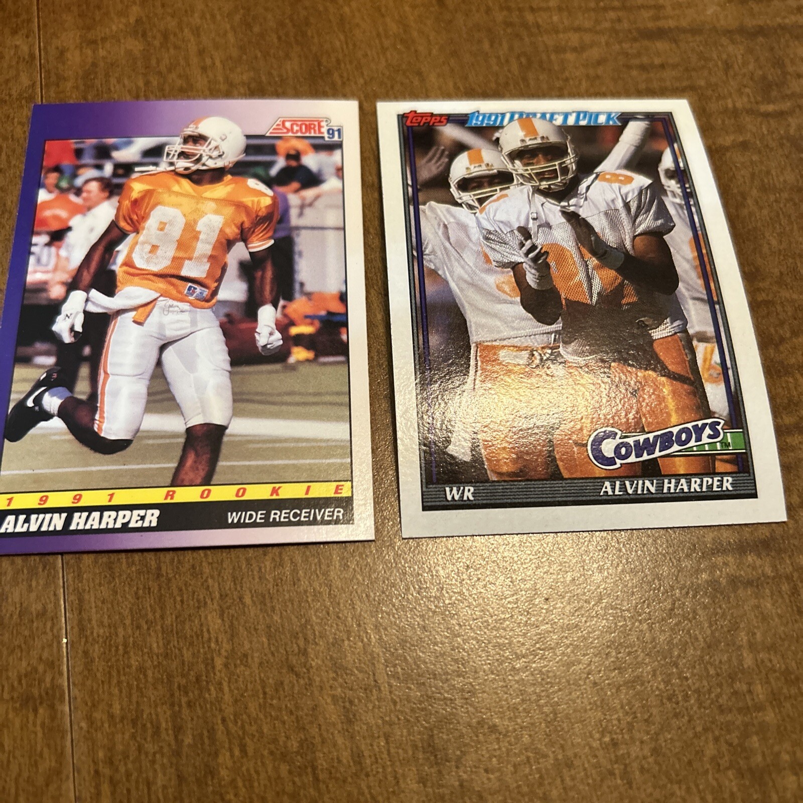 Alvin Harper 2 Card 1991 Rookie Lot Score Topps Dallas Cowboys NM+ Free ...