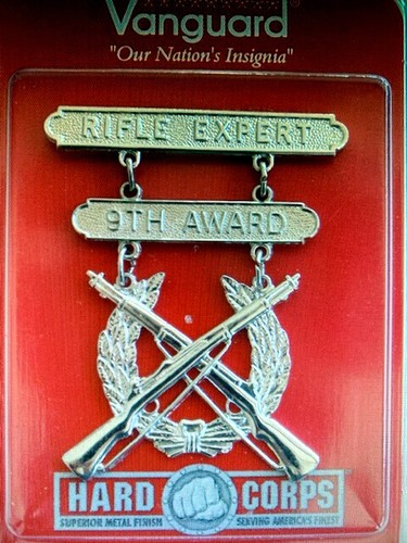RIFLE EXPERT 9TH AWARD BADGE HAT PIN UP WEAPONS RANGE TARGET GIFT US ...