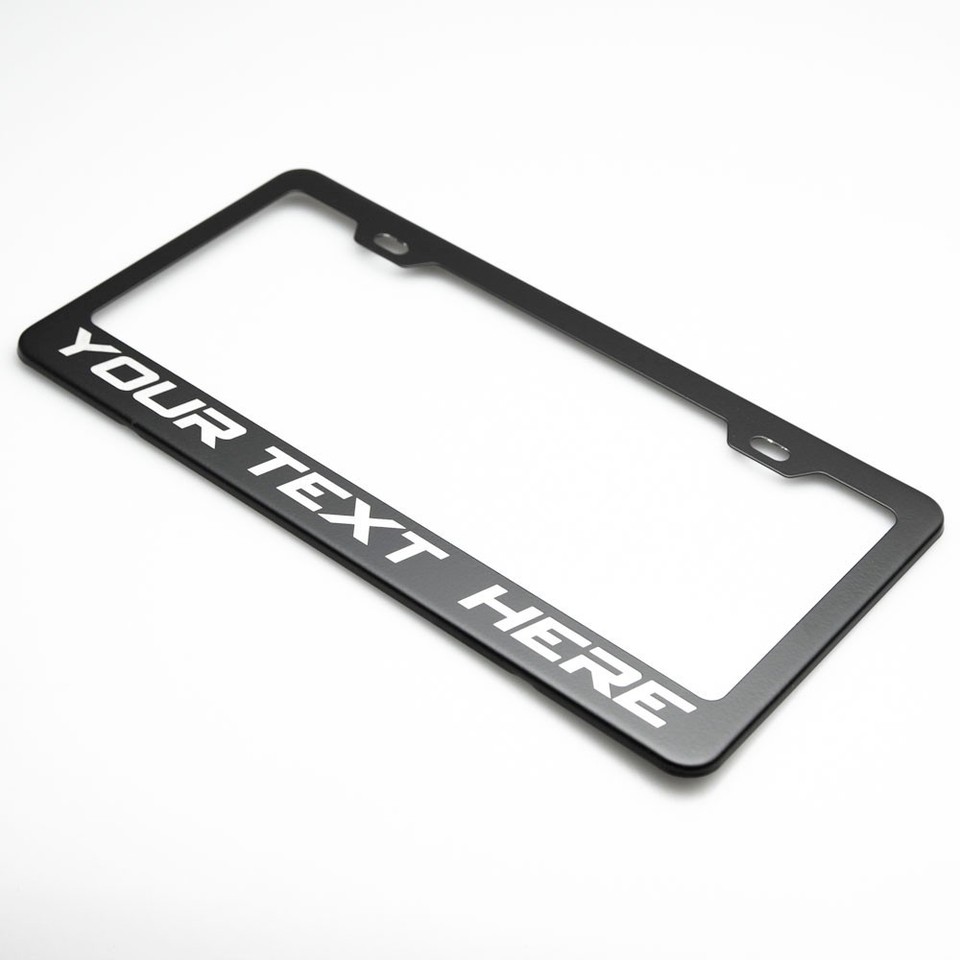 Matte Black License Plate Frame Silver CALIFORNIA Laser Etched Metal ...
