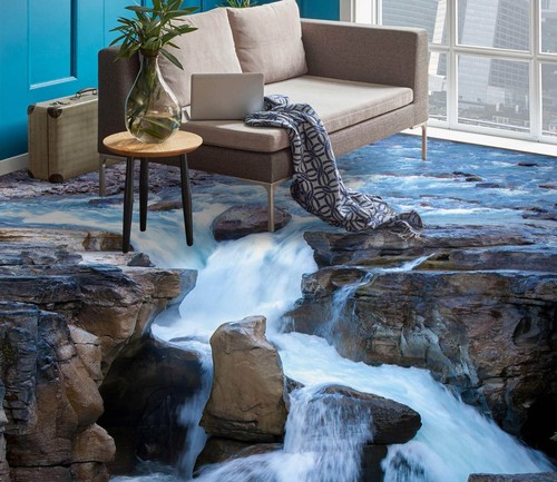 3D Water Flow O2214 Floor WallPaper Murals Wall Print Decal 5D Romy ...