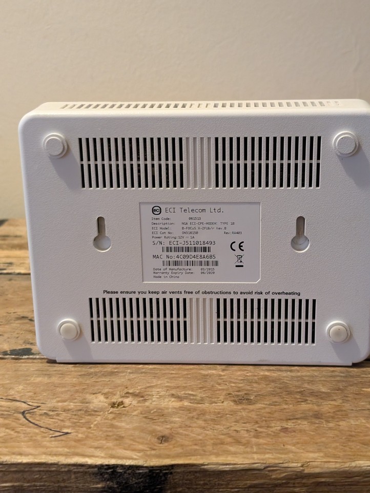 BT Openreach Modem - ECI Telecom - NGA ECI-CPE Modem - B-Focus V-2FUB/r ...