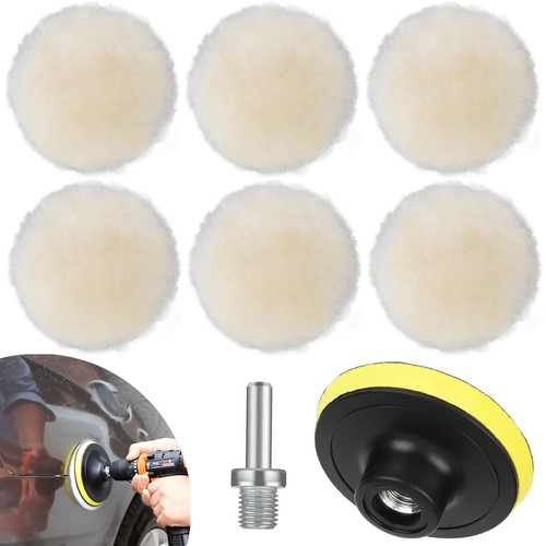 8 PCS 3 Inch Wool Polishing Buffing Pad, Polishing Buffing Wheel with ...