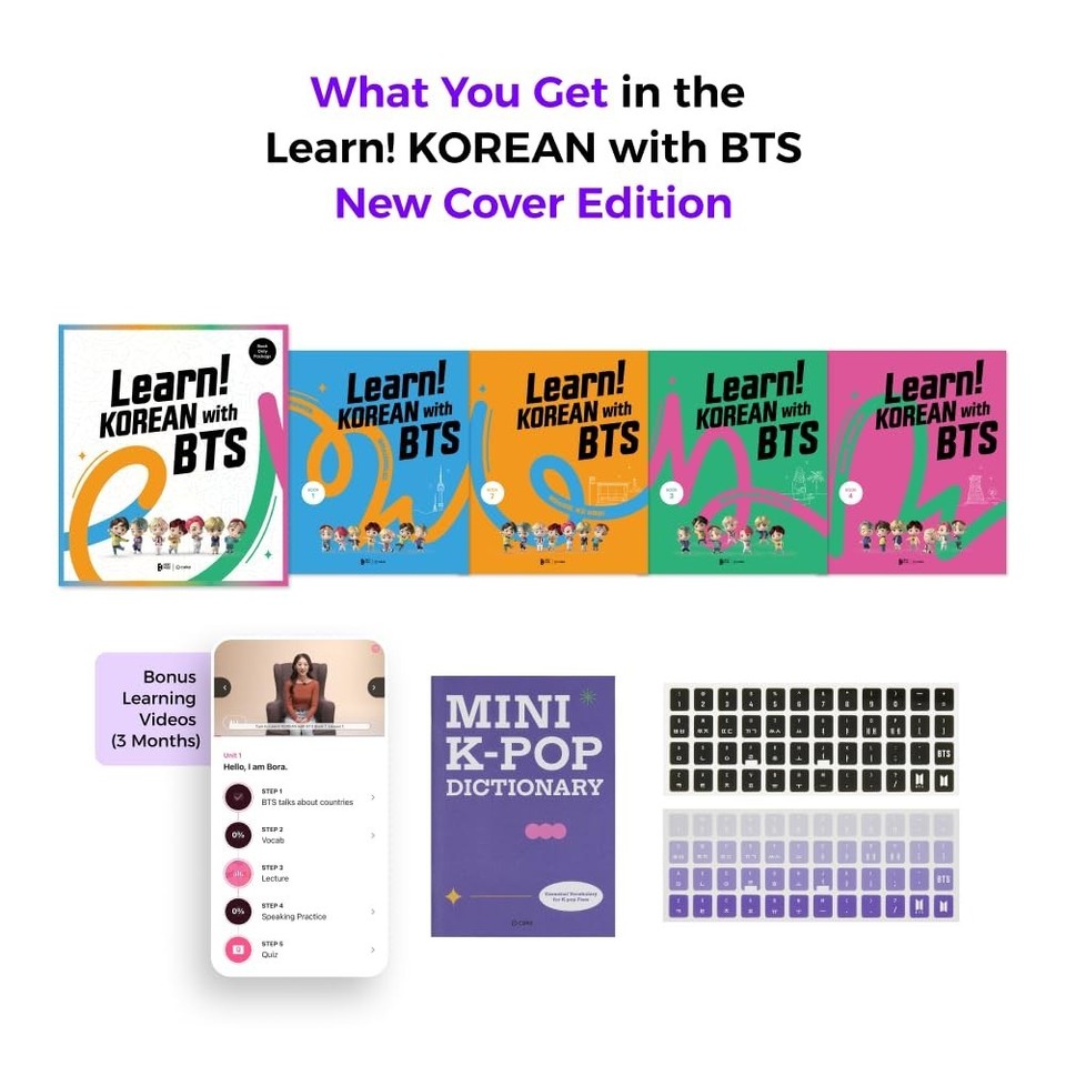 Learn! Korean with BTS (New Cover) & TinyTAN Complete w/ MotiPen | eBay