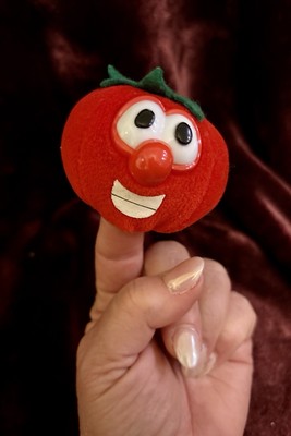 Veggie Tales Bob Tomato Finger Puppet Plush Stuffed Vtg 90s | eBay