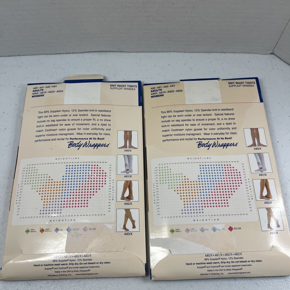 BODY WRAPPERS A80 Full Foot Tights Large/X-Large JAZZY TAN Lot Of 2 | eBay