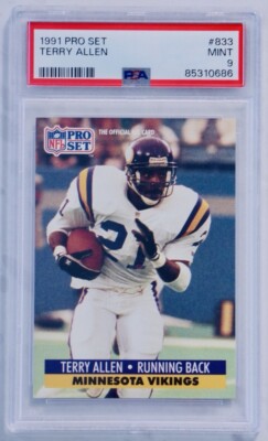 1991 Pro Set Terry Allen Rookie RC #833 PSA 9 Mint Minnesota Vikings | eBay