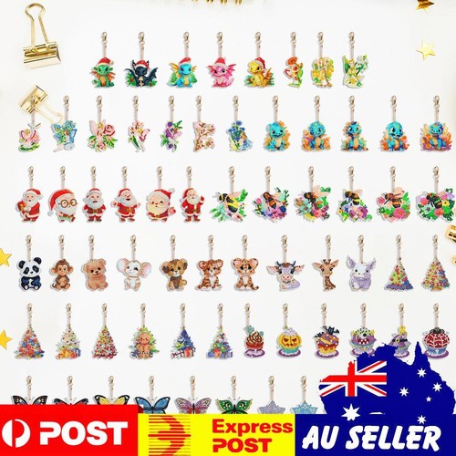 5/6/8/10PCS Full Drill Keyring Cute Critter Double Sided Butterfly ...