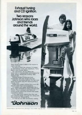 1972 Johnson Outboard Motor PRINT AD V-4 SeaHorse 125HP | eBay