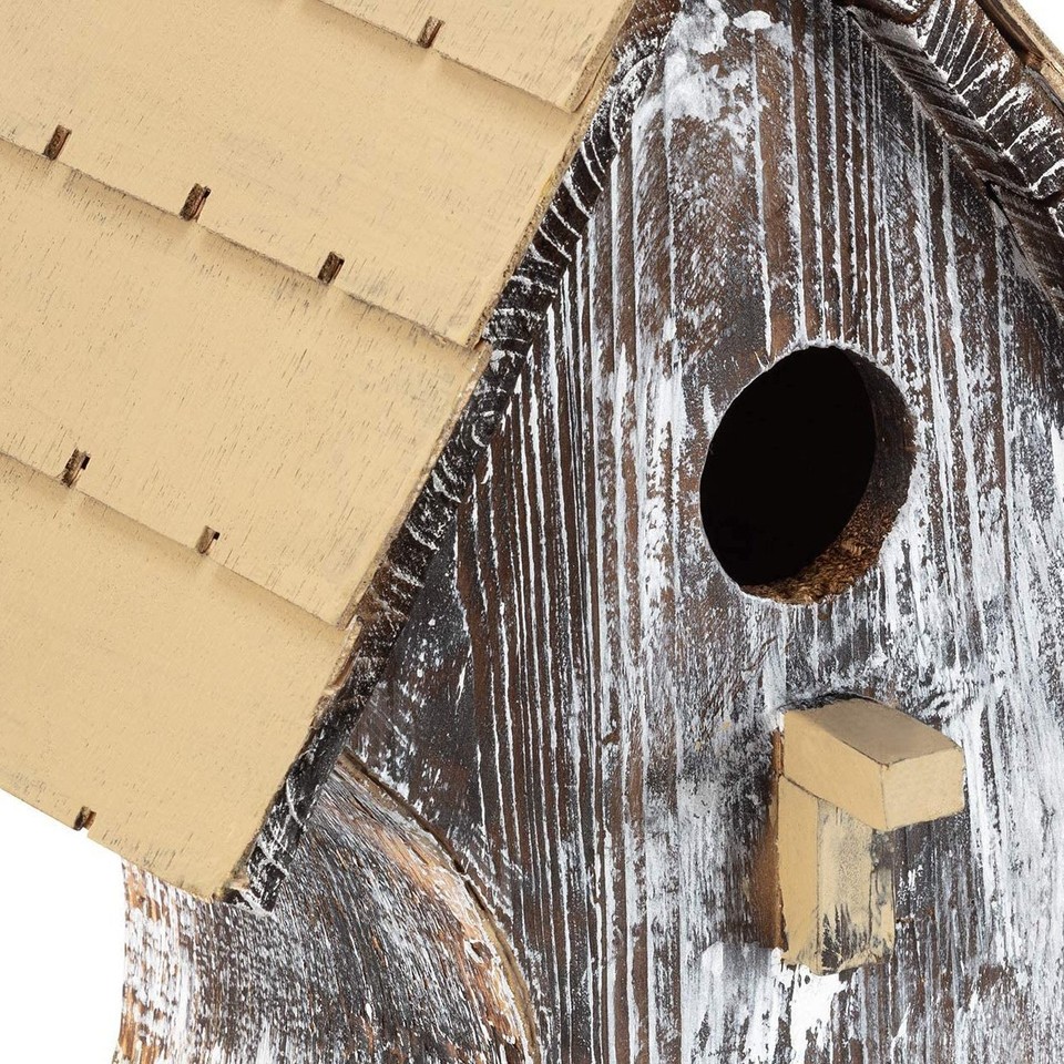 Alpine YEN144HH Wood Hanging Bird House Thatch Roof Wild Birdhouse ...