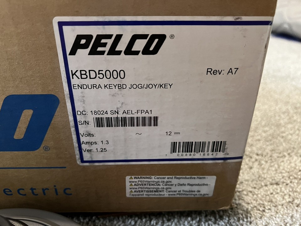 NEW Pelco KBD5000 Variable Speed Modular PTZ Joystick Keyboard With Jog ...