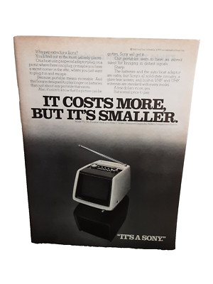 1974 Sony Mini Portable TV Television Original Print Ad 70s | eBay
