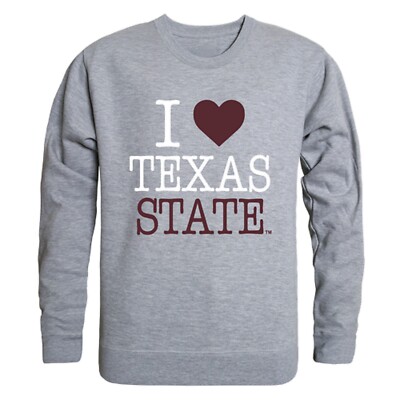Texas State University Boko the Bobcat TSU I Love Crewneck Sweatshirt ...
