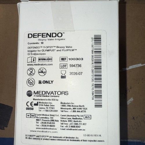 Medivators 100303 Defendo Y-OPSY Biopsy Irrigator vlv,No Aux Water Vl ...