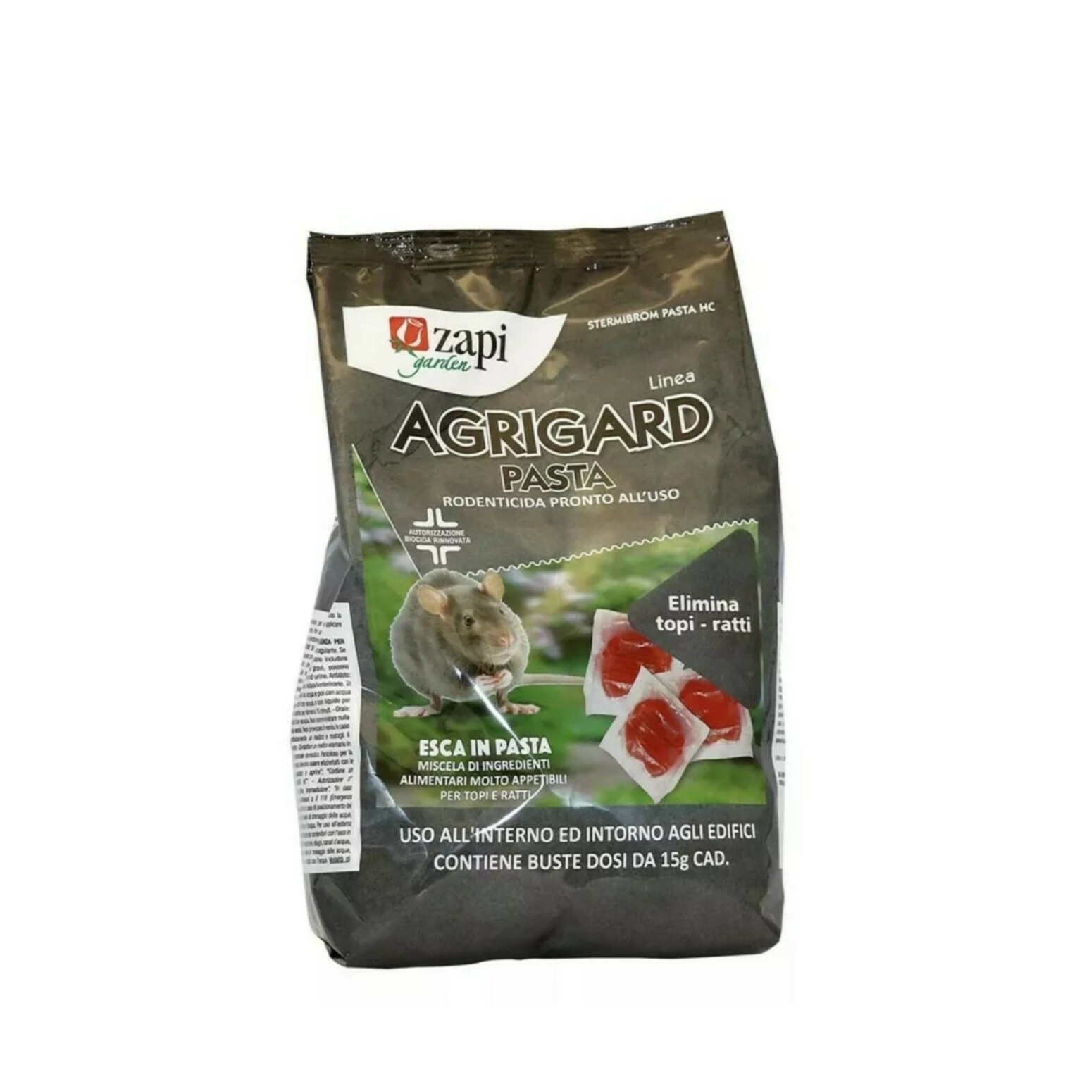 Esca - veleno per topi ratti in busta da 15gr. AGRIGARD da kg 1,53 Zapi ...