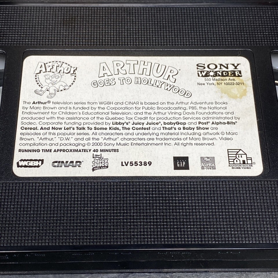 Arthur - Arthur Goes to Hollywood VHS Tape 2000 WGBH Classic Kids ...