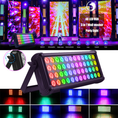 DMX512 Wall Wash Bar Light 48LED RGBW DJ Party KTV Club Stage Washer ...